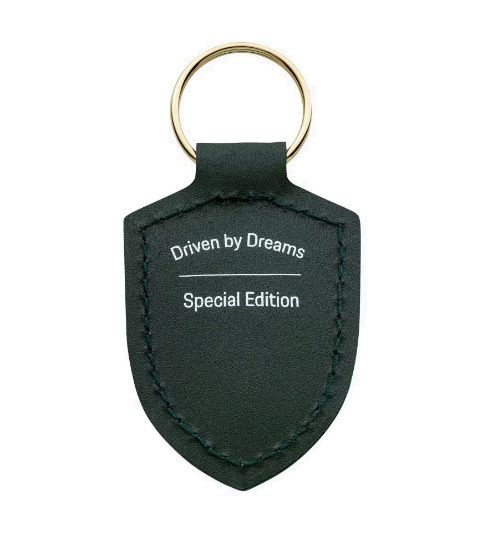 Keyring, Porsche Crest, Leather, Green. Porsche Centre Brighton Shop